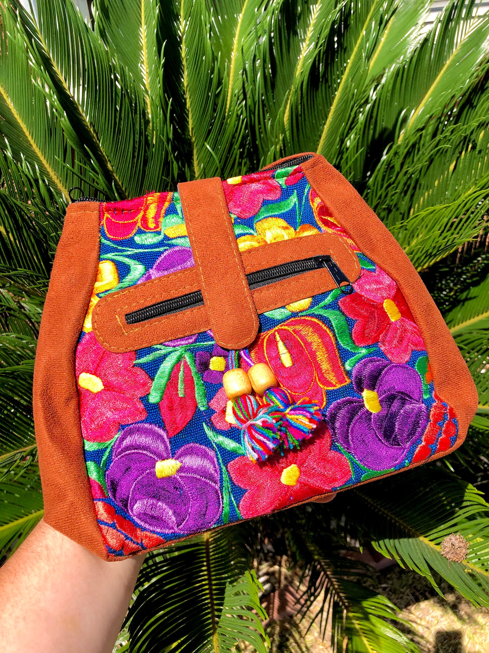 Mexican Embroidered Purse, Mexican Crossbody Bag, Mexican Colorful ...