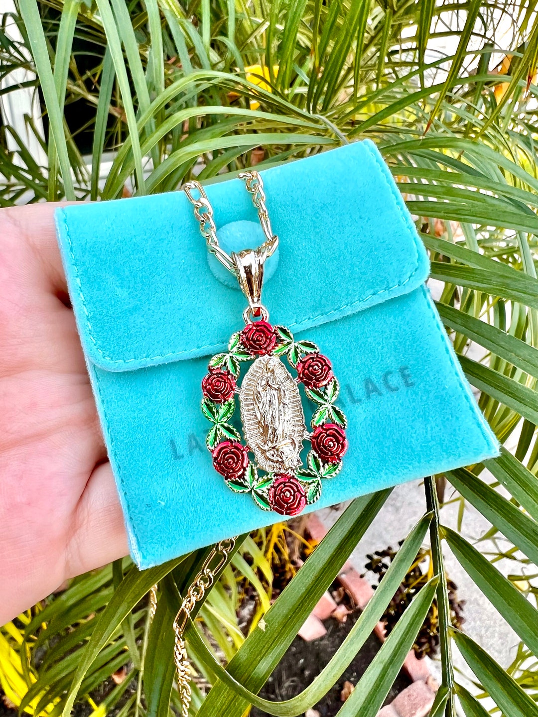 Gold Virgen Maria Necklace, Virgencita Gold Necklace, Tricolor ...