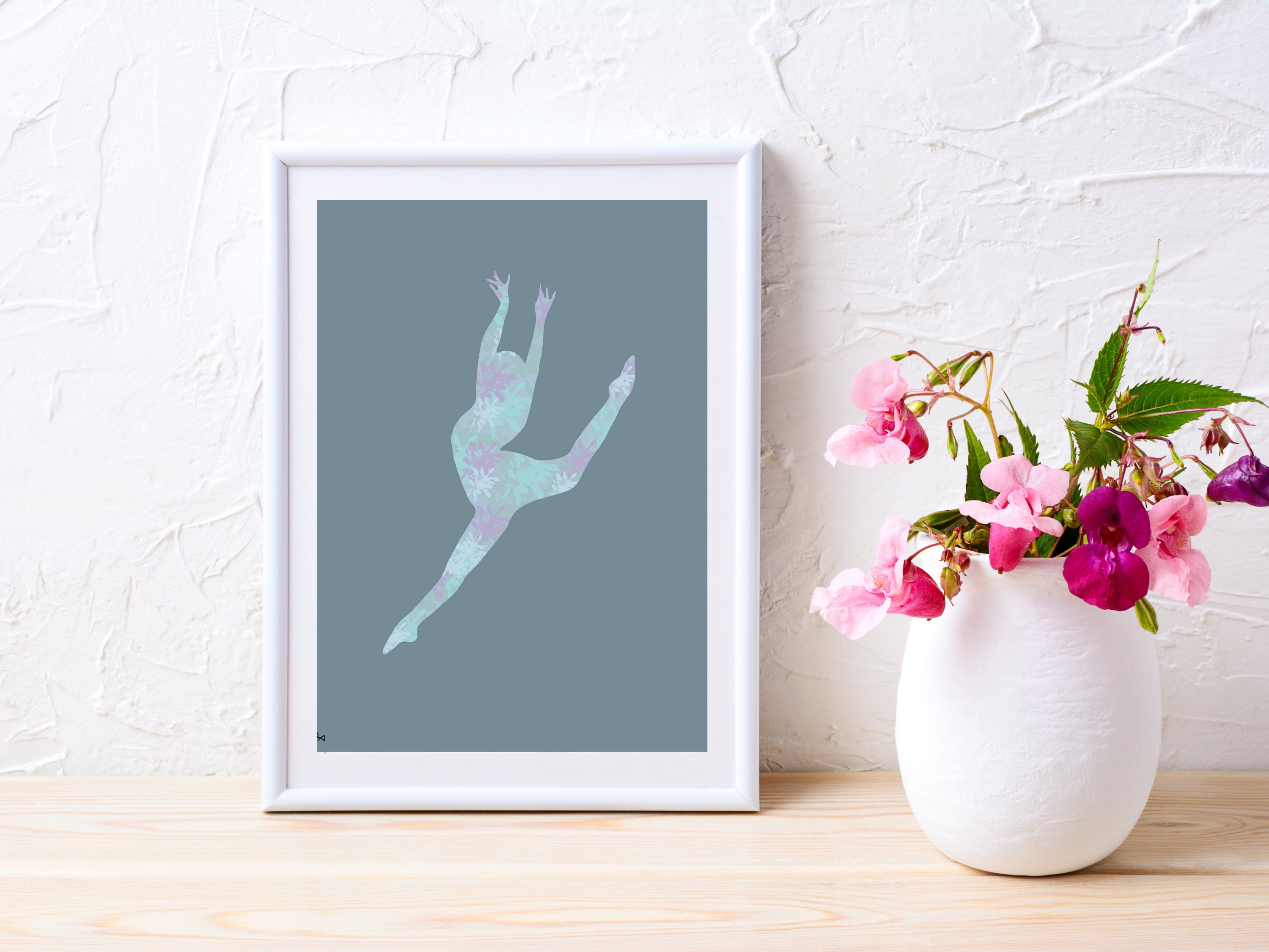 Floral Dancer Silhouette - DOWNLOADABLE PRINT, Firebird, Dance ...