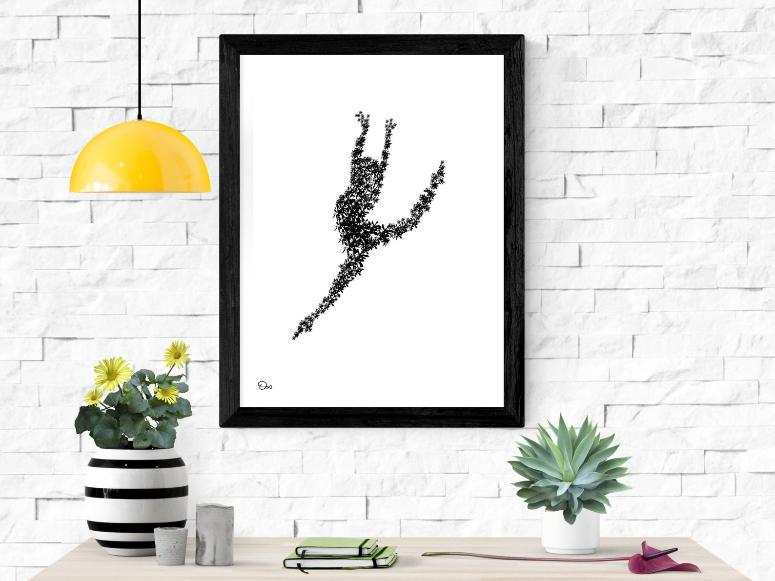 Floral Dancer Silhouette - DOWNLOADABLE PRINT, Firebird, Dance ...