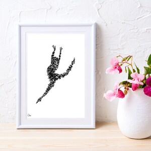 Floral Dancer Silhouette - DOWNLOADABLE PRINT, Firebird, Dance ...