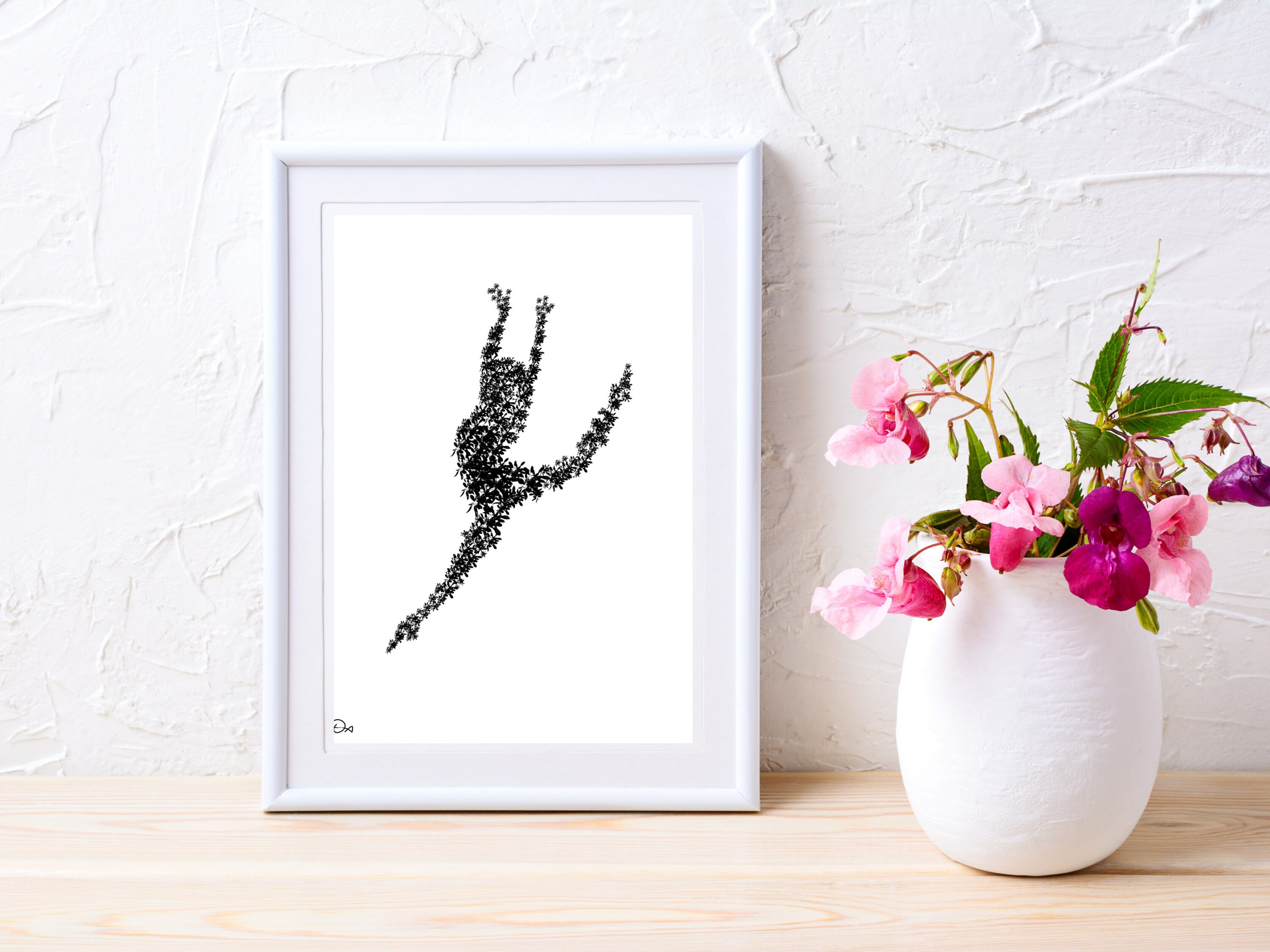 Floral Dancer Silhouette - DOWNLOADABLE PRINT, Firebird, Dance ...