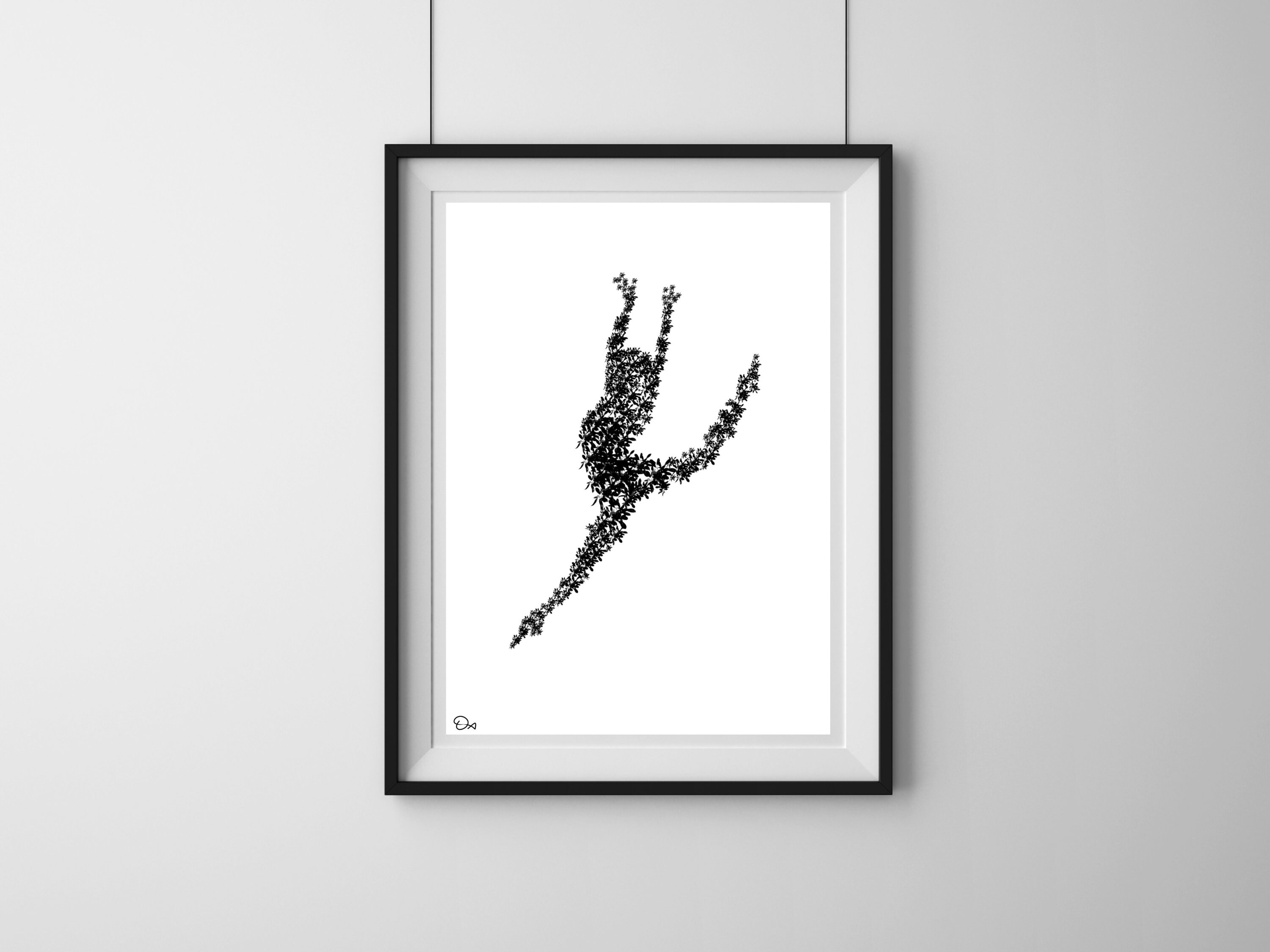 Floral Dancer Silhouette - DOWNLOADABLE PRINT, Firebird, Dance ...