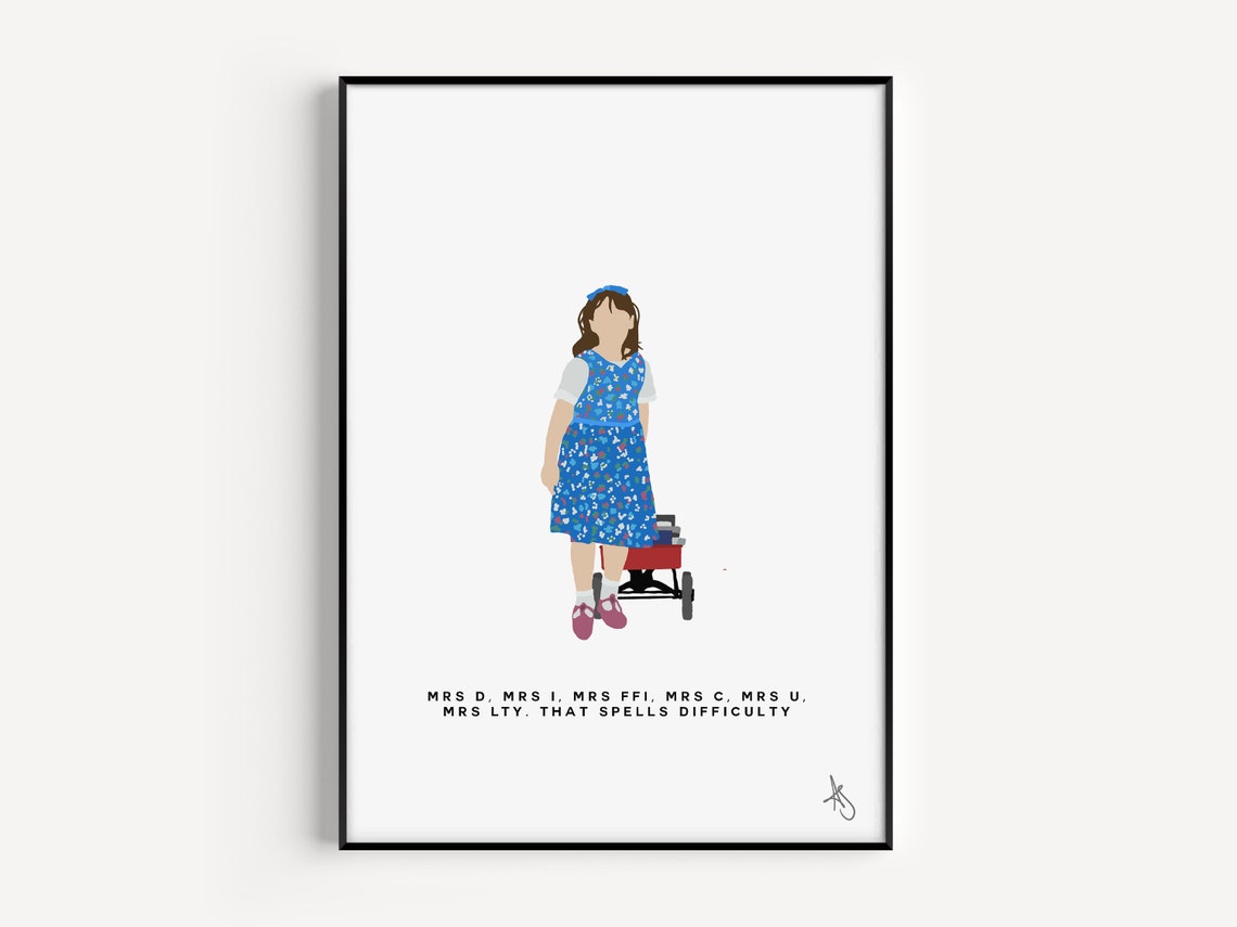 Matilda Inspired Print | Movie, Mrs Honey, Kids, Poster, Roald Dahl ...