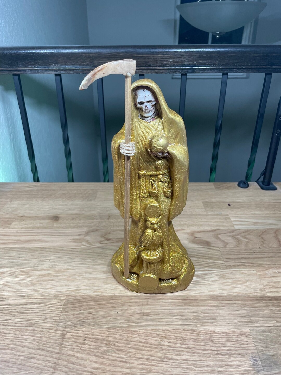 Holo Gold Santa Muerte/holy Death Statue-hand Painted and - Etsy