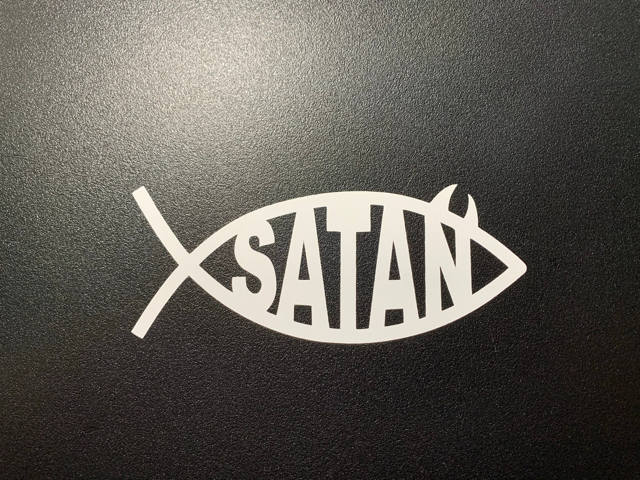 Satan Fish Vinyl Decal Sticker - Etsy
