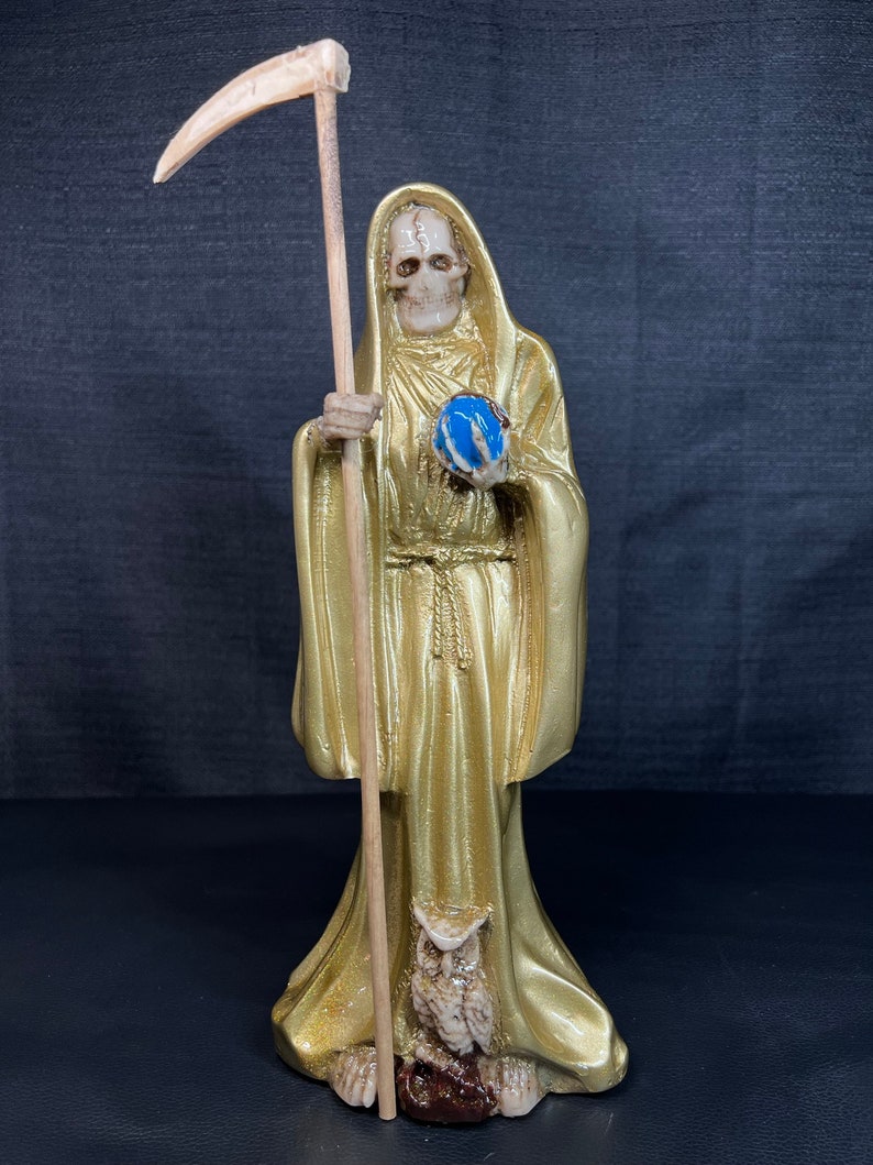 Holo Gold Santa Muerte/holy Death Statue-hand Painted and - Etsy