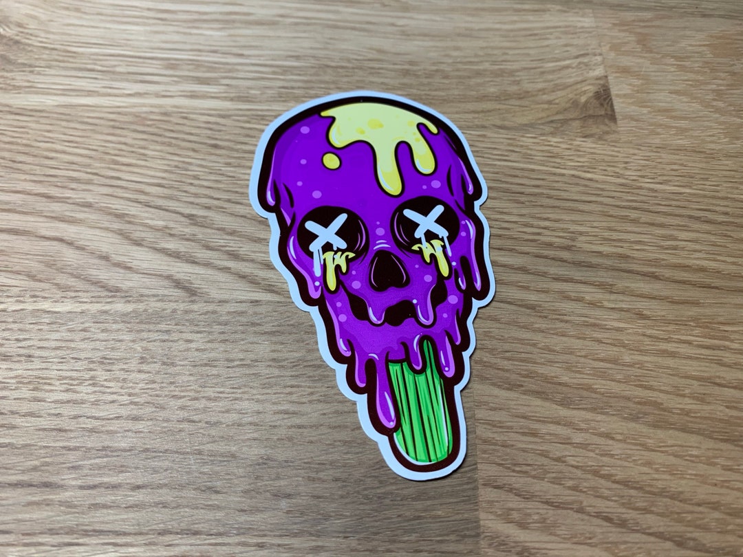 Melting Skull - Glossy/matte Die Cut Vinyl Sticker - Etsy