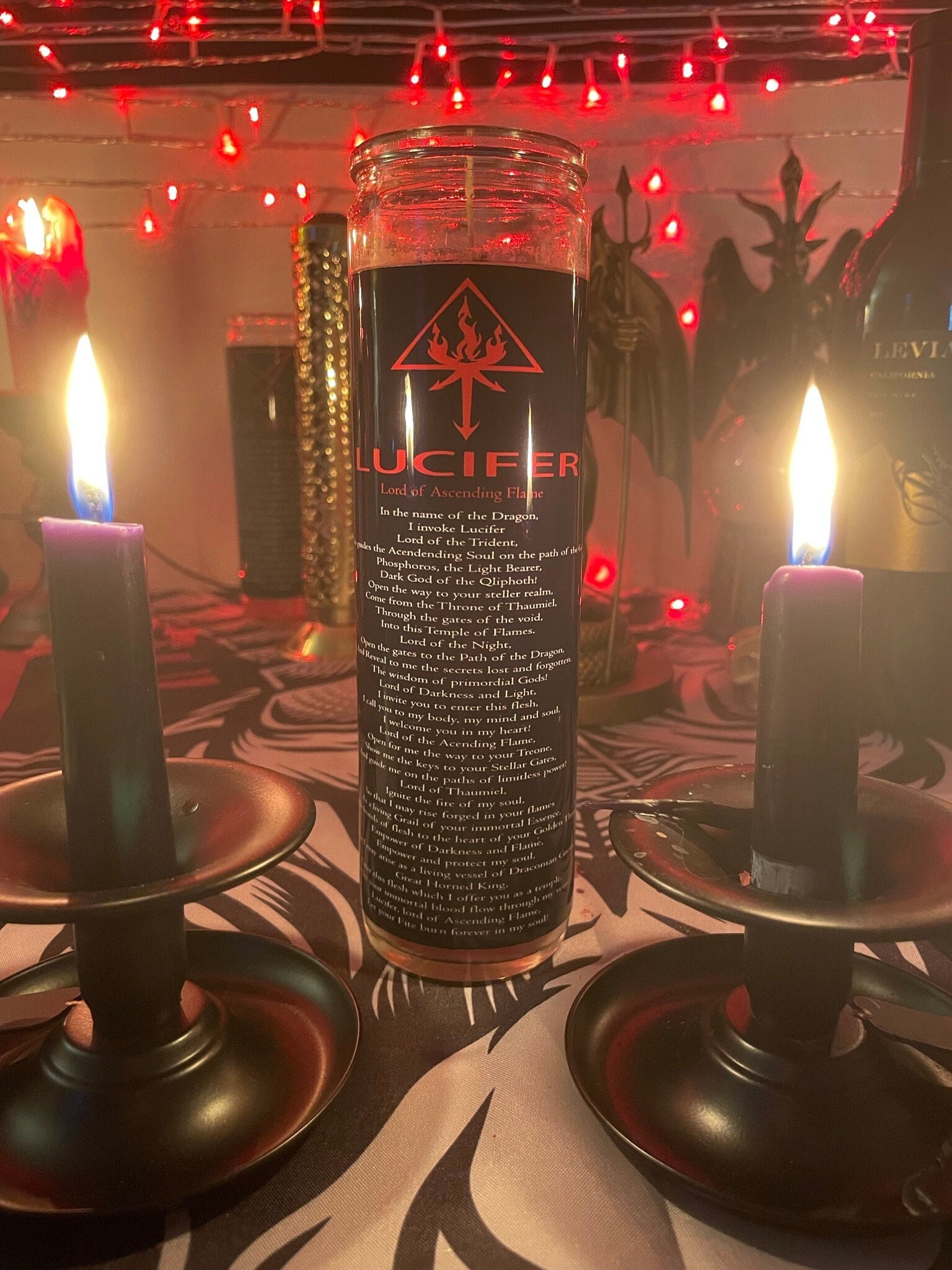 Lucifer Invocation Candle Lord of Ascending Flame fixed - Etsy