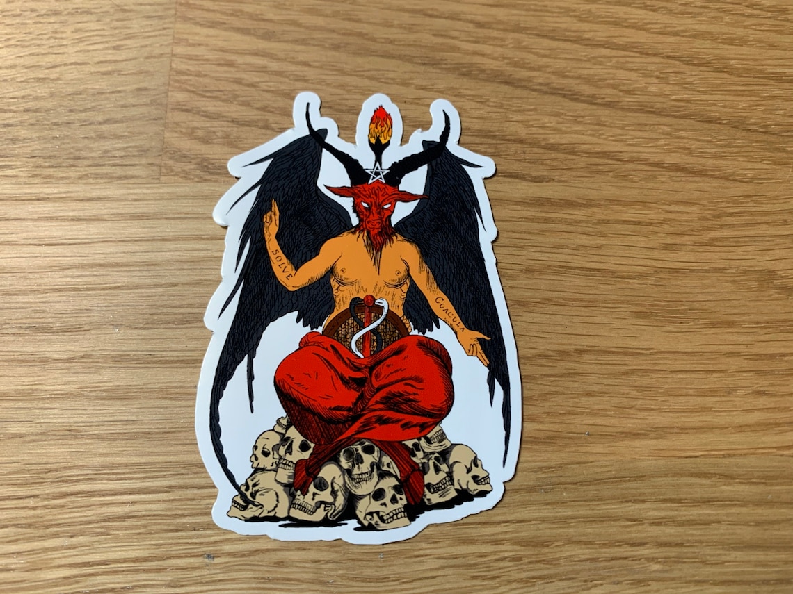 Baphomet on Skulls Glossy/matte Die Cut Vinyl Sticker - Etsy Hong Kong