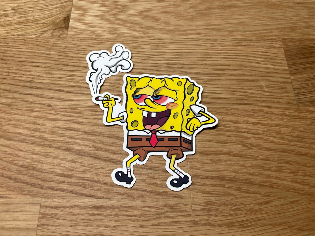 420 Sponge Bob Sticker Glossy/matte Die Cut Vinyl Sticker - Etsy