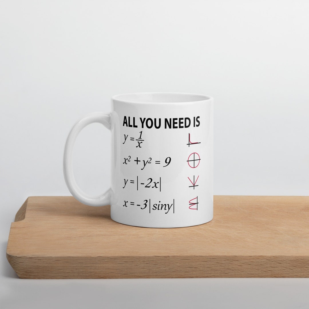 Math Mug, All You Need is Love, Funny Math Gift, Math Coffee Mug, Math ...