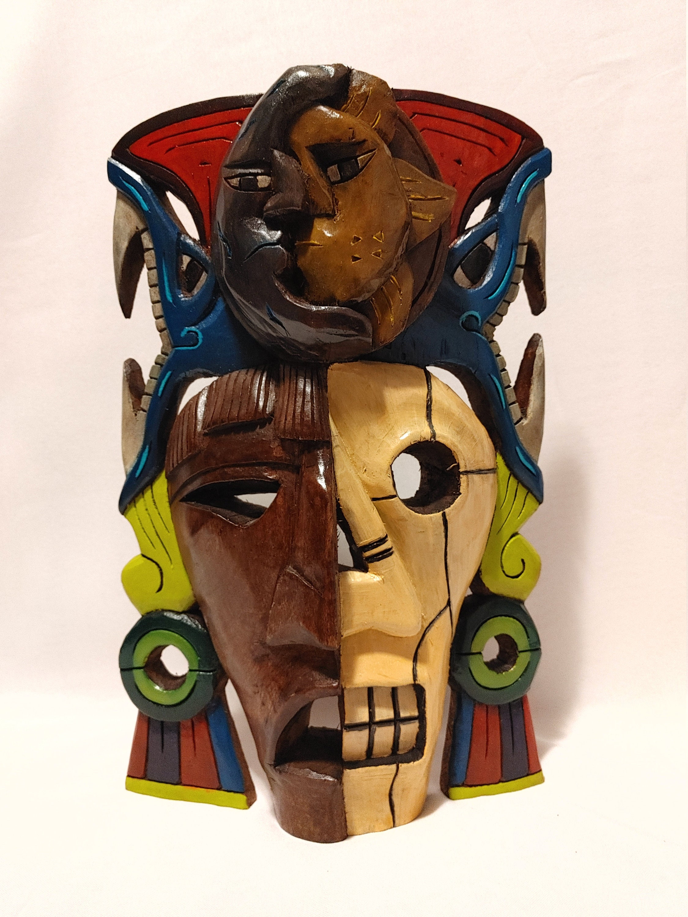 Mayan Kukulkan Sun and Moon Mask | Etsy