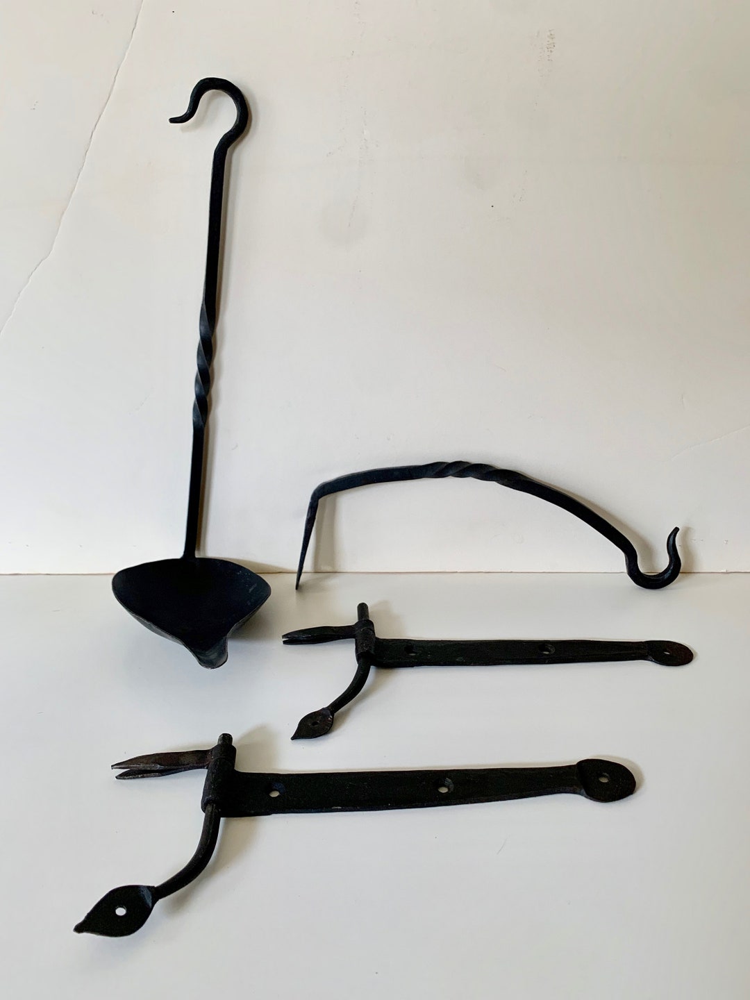 Blacksmith Forged Iron Hook, 2 Swing Arm Hooks and Ladle - Etsy