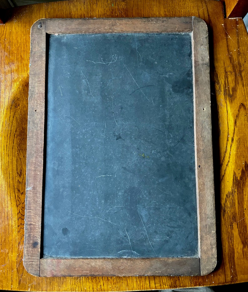 Antique Folk Art Slate Chalkboard With Painting - Etsy