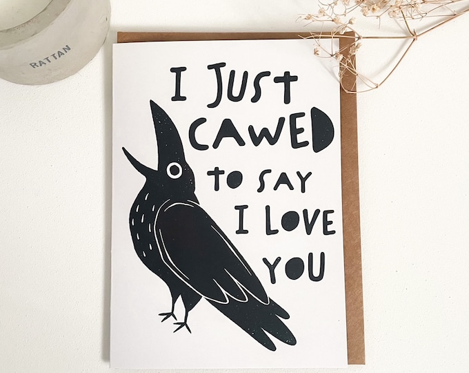 Crow Greeting Card | Scandinavian Folk Art | Love Greeting Card - Etsy