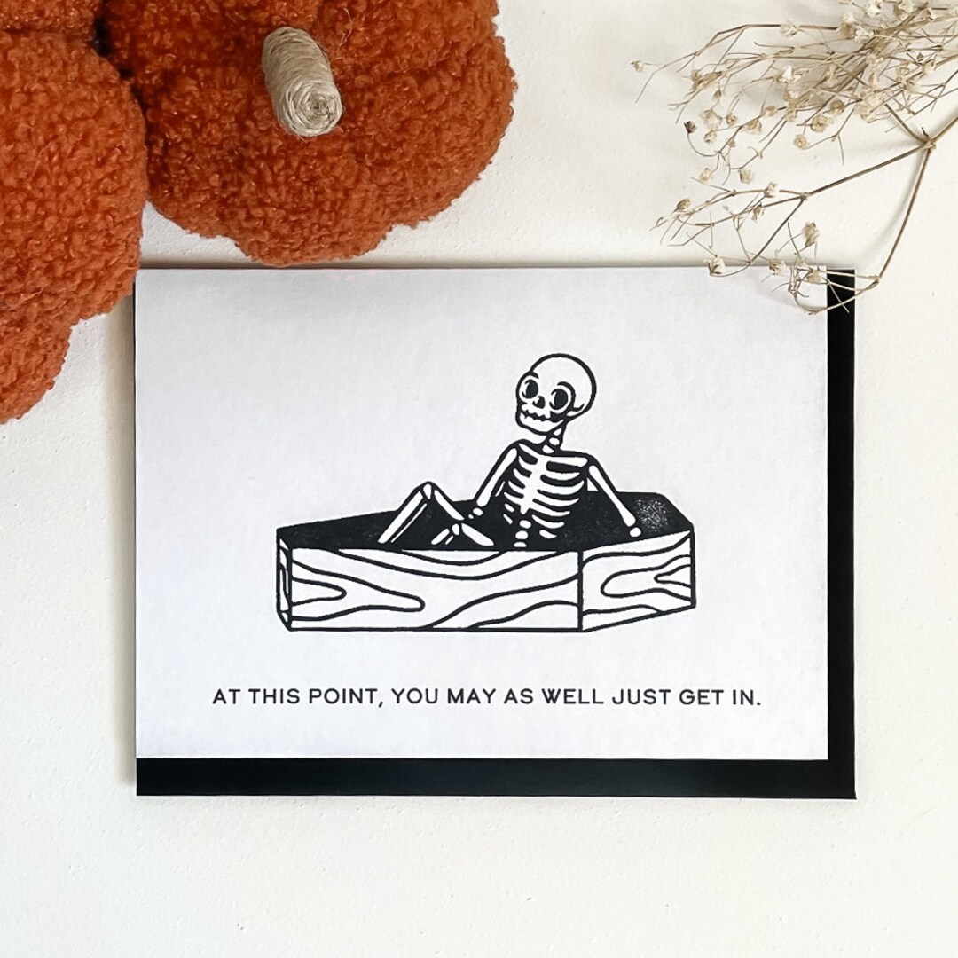 Skeleton Coffin Birthday Card | Spooky Greeting Card | Dark Humor ...