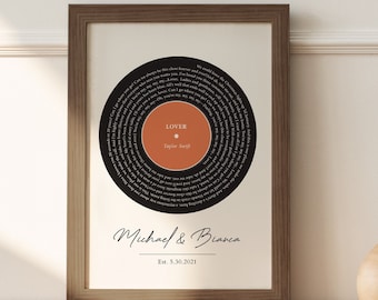 Vinyl Record Custom Song Lyrics Wedding Anniversary Gift Our First ...