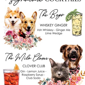 Custom Wedding Signature Drink Pet Sign, Signature Drinks Pets Sign ...