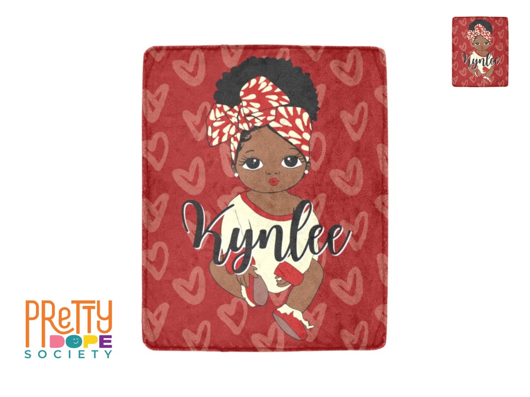 Personalized Crimson and Cream Baby Girl Blanket - Headwrap Baby ...