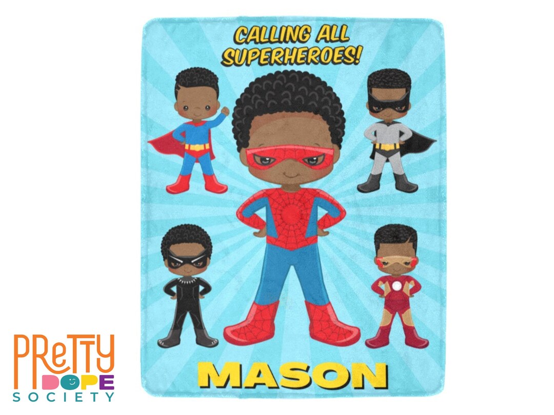 Superhero Black Boy Personalized Blanket Black Boy Joy Throw Blanket superhero-black-boy-personalized-blanket-black-boy-joy-throw-blanket