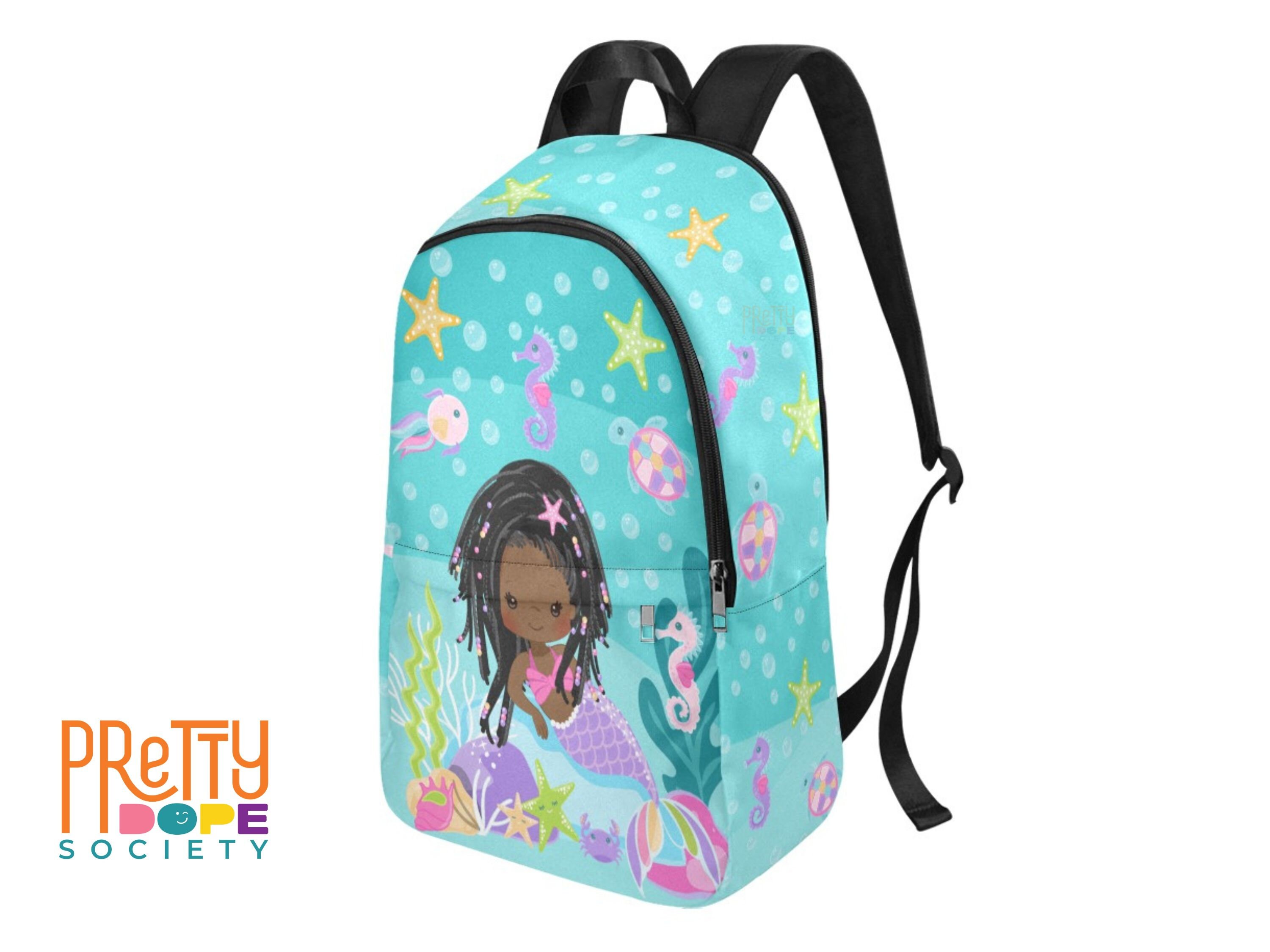 Braided Mermaid Backpack - Black Girl Mermaid- Brown Girl School Bag ...