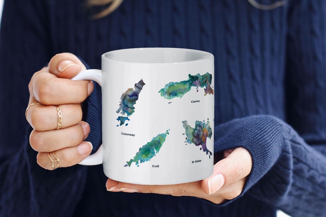 Ceramic Scottish Islands Mug Colonsay, Coll, St Kilda, Canna, Shetland ...