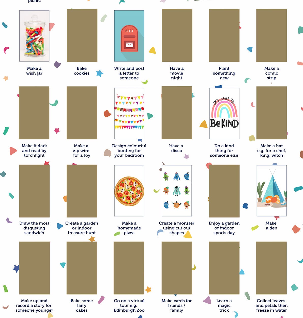 50 Fun Activities to Do at Home - Kids Gift, Childs Present, Playroom ...
