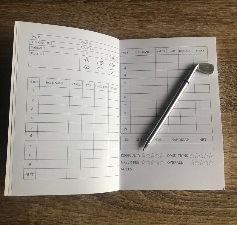 Golf Journal Golf Logbook Golf Scorecard Golf Gift Golf - Etsy