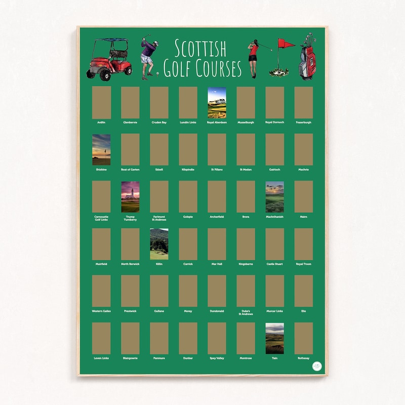 Golf Courses Scratch Map - Etsy UK