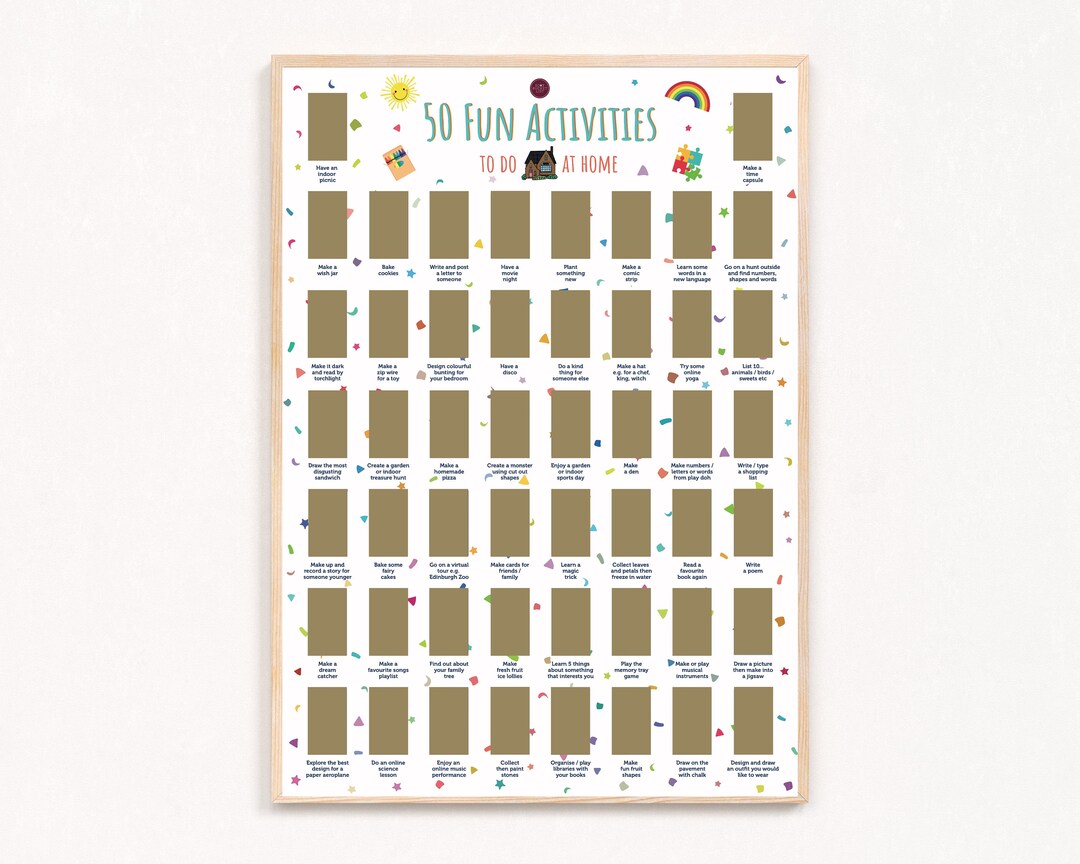 50 Fun Activities to Do at Home - Kids Gift, Childs Present, Playroom ...