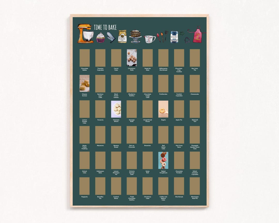 Baking Scratch off Poster - Star Baker, Baking Challenge, Baking Poster ...