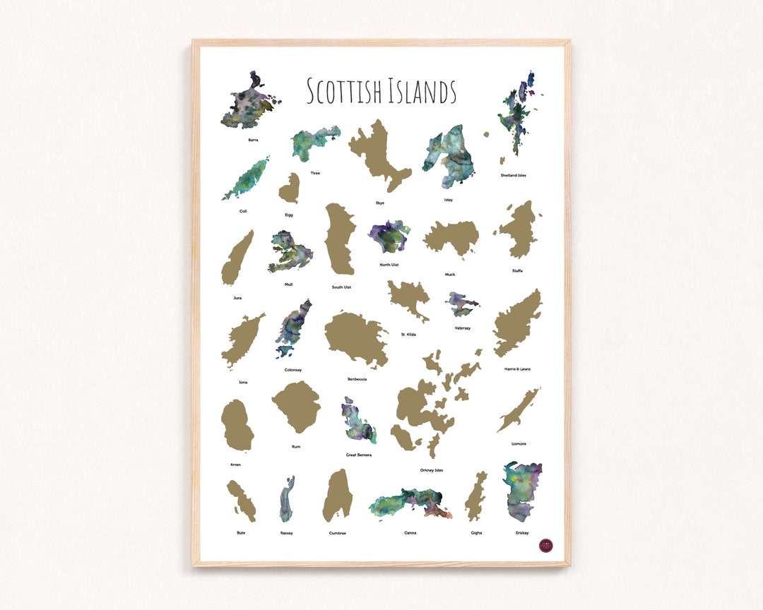 Scottish Islands Scratch-off Poster – Unique Travel Gift - Etsy