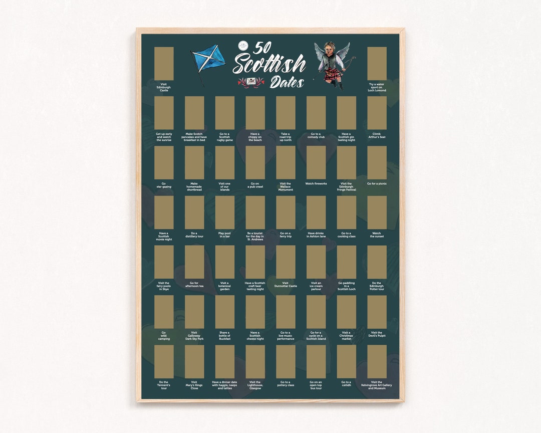 Scottish Dates Scratch off Poster - Bucket List, Anniversary Gift - Etsy