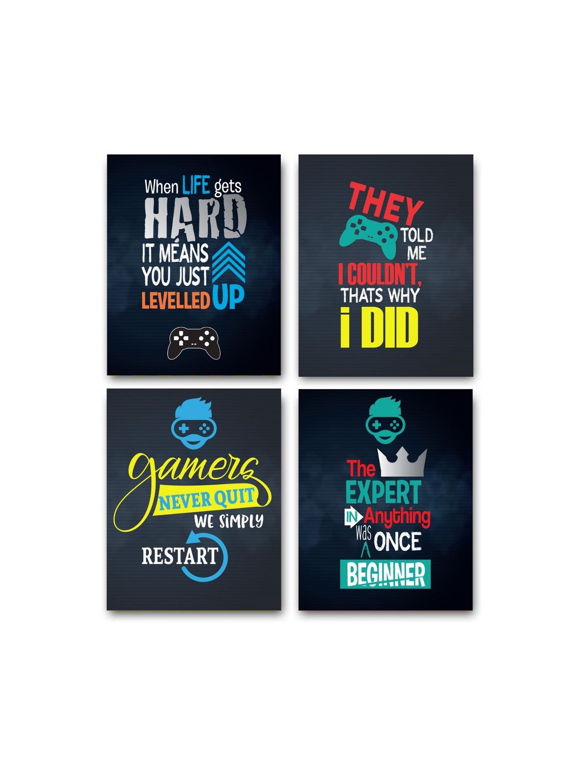 Gaming Inspirational Wall Art Motivational Posters for Boys | Etsy