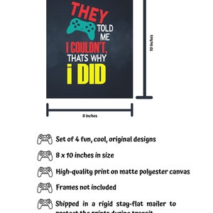 Gaming Inspirational Wall Art Motivational Posters for Boys Teens ...