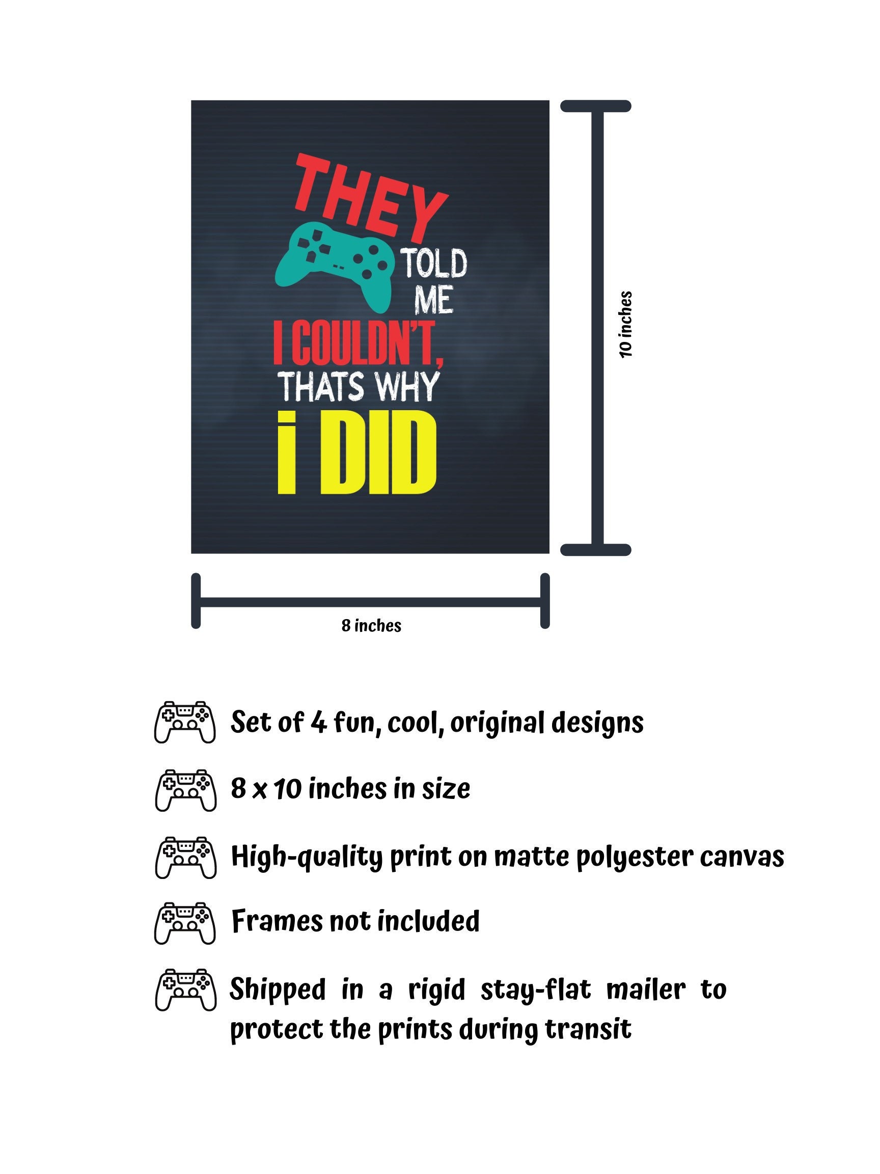 Gaming Inspirational Wall Art Motivational Posters for Boys - Etsy