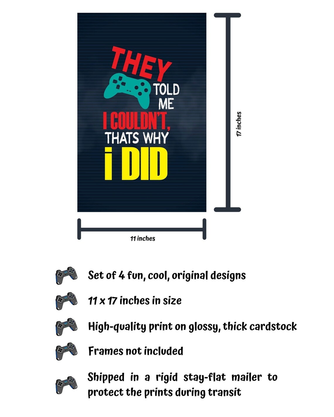 Gaming Inspirational Wall Art Motivational Posters for Boys | Etsy