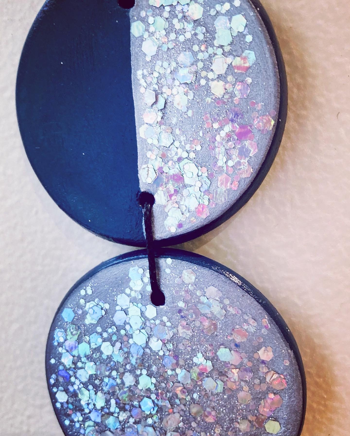 Handmade Clay Moon Phases Wall Hanging Glitter | Etsy