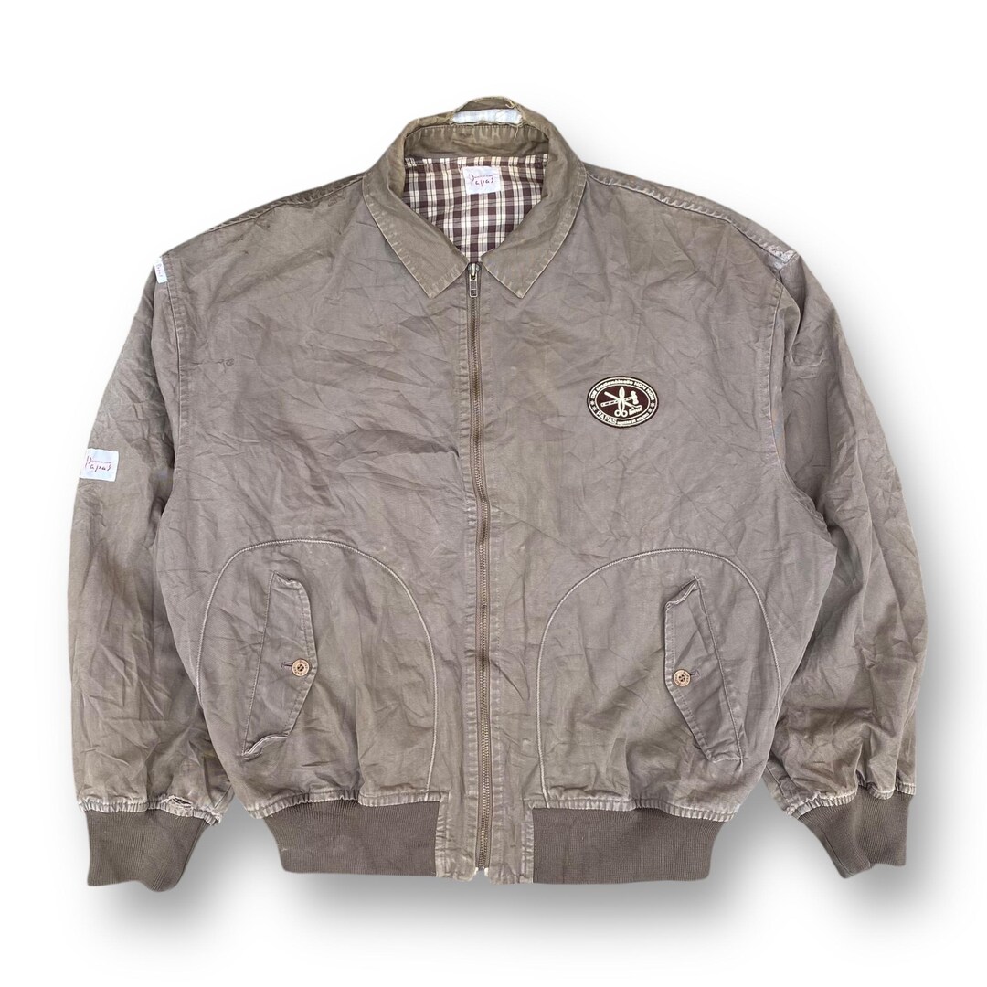 Vintage Papas Bomber Jacket Full Zipper Workwear Jacket Style Japanese ...