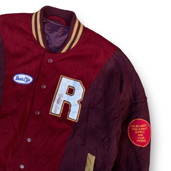 Vintage Varsity Jacket Extra Large Wool Snap Button C… - Gem