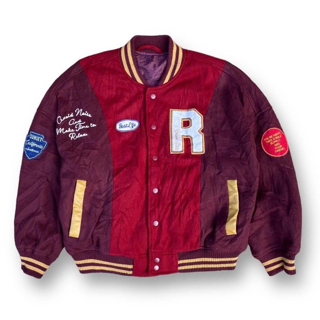 Vintage Y2K Varsity Jacket Extra Large Wool Snap Button California ...