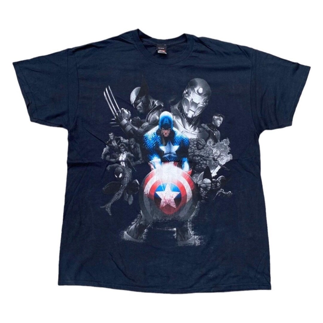 Vintage Y2K Full Character Marvel Shirt Extra Large Photoprint Hero ...