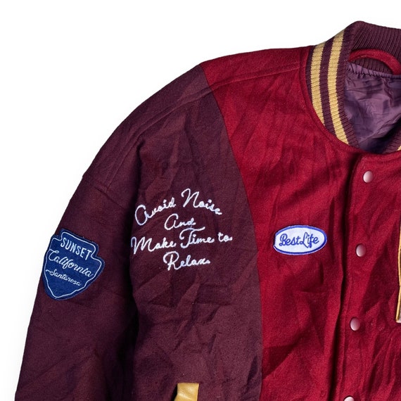 Vintage Varsity Jacket Extra Large Wool Snap Button C… - Gem