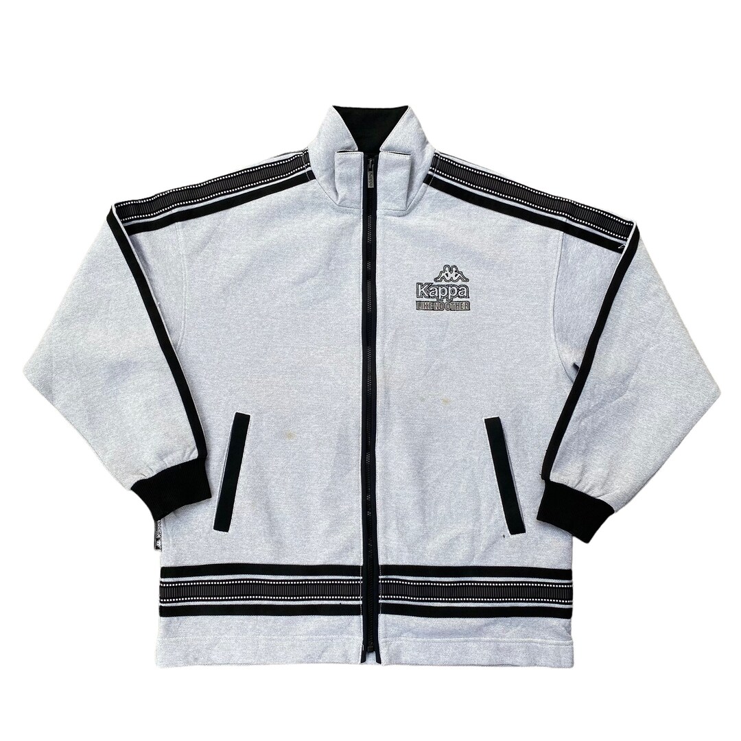 Vintage 90s Kappa Sweater Jacket Large Embroidery Spell Out Logo Full ...