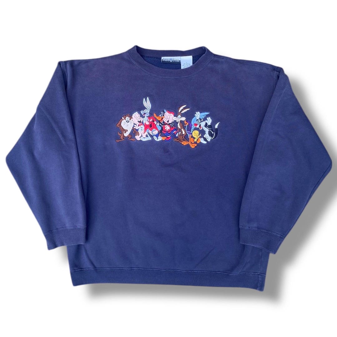 Vintage 90s Cartoon Full Character Warner Bros Studio Store Sweatshirt ...