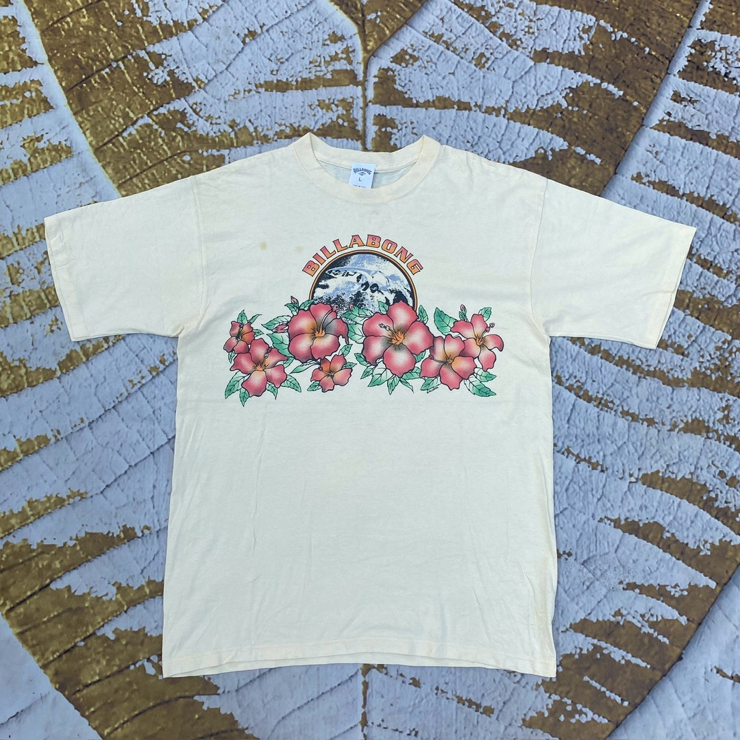 Rare! Vintage 90s Billabong Surfing Flower Hawaii Style Large Size ...