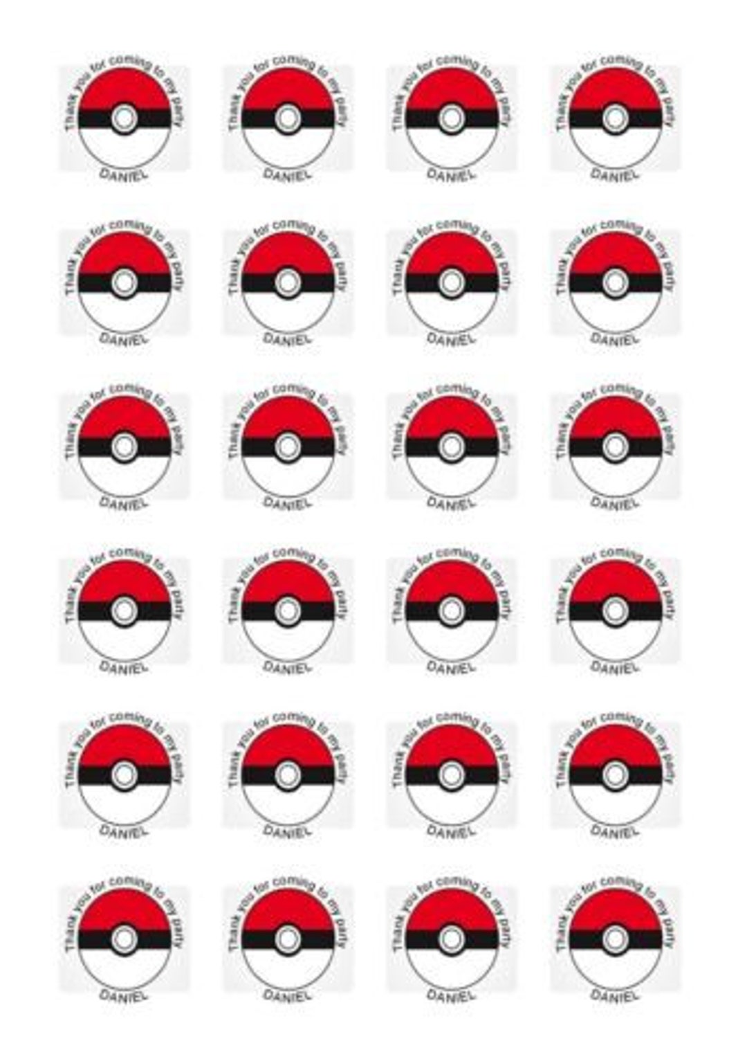 24 Personalised Pokemon Stickers | Sweet Cones | Gift Bag - Etsy