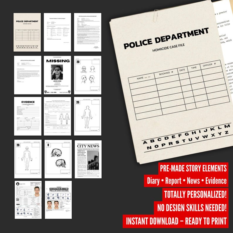 True Crime Case File – Custom Serial Killer Kit – Canva – Vintage ...