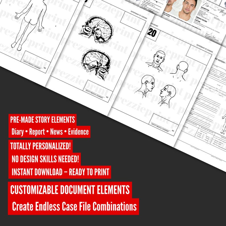 True Crime Case File – Custom Serial Killer Kit – Canva – Vintage Report – Template for DIY ...